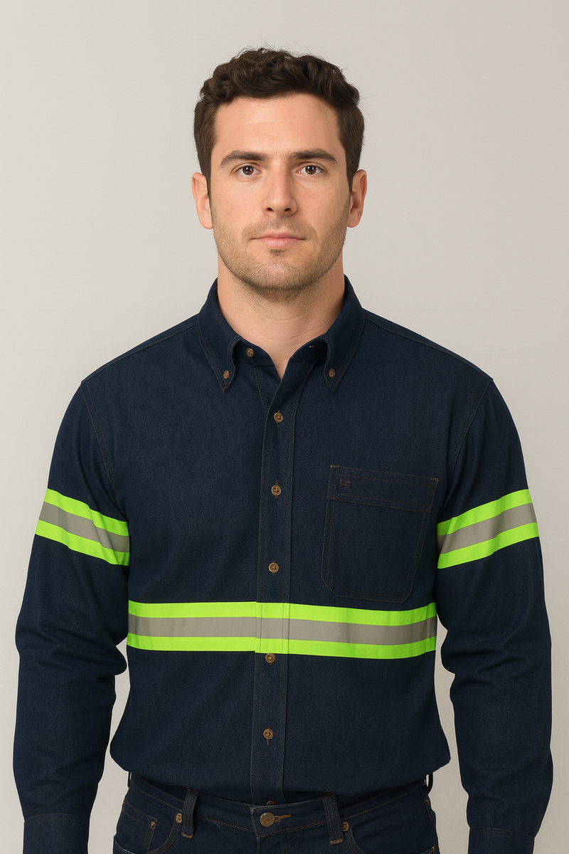 Camisa de mezclilla con reflejante – UNIONE MX